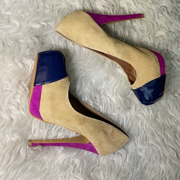 Aldo | Shoes | Nwot Aldo Colorblock Suede Platform Heels | Poshmark